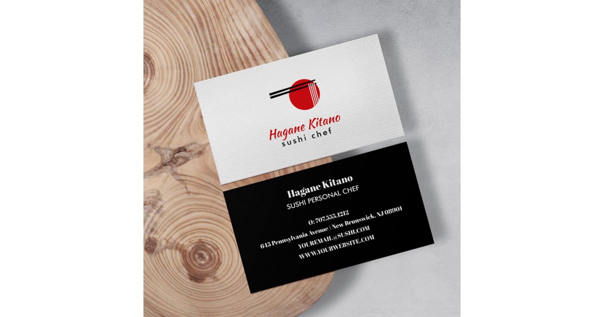 Modern Ramen Japanese restaurant Sushi chef Business Card | Zazzle
