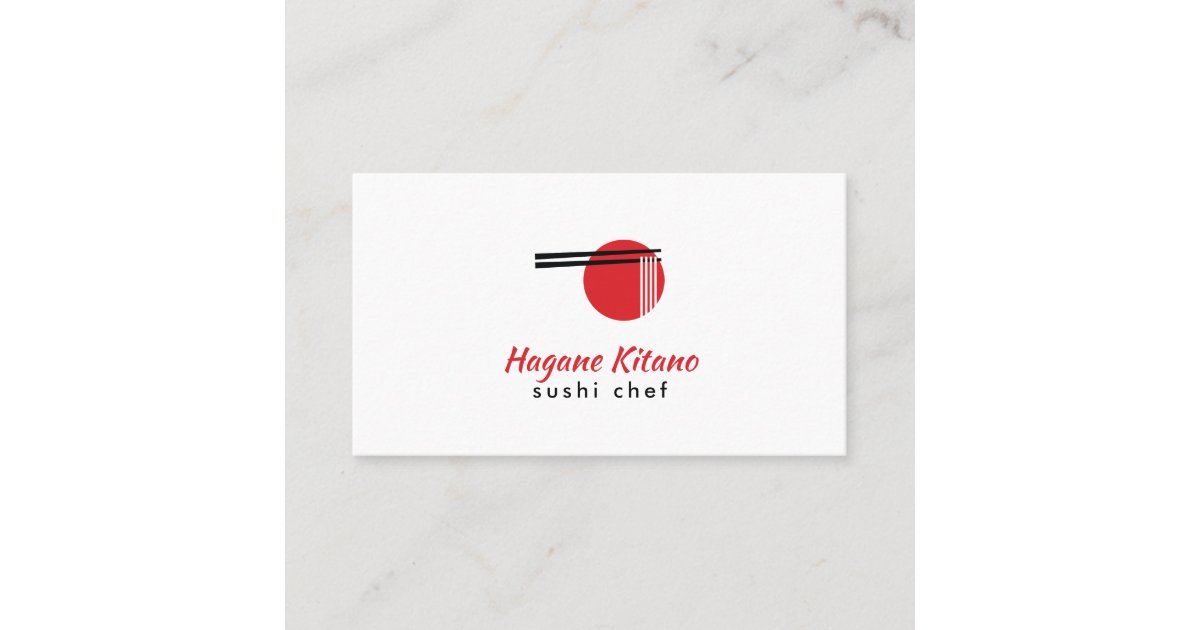 Modern Ramen Japanese restaurant Sushi chef Business Card | Zazzle