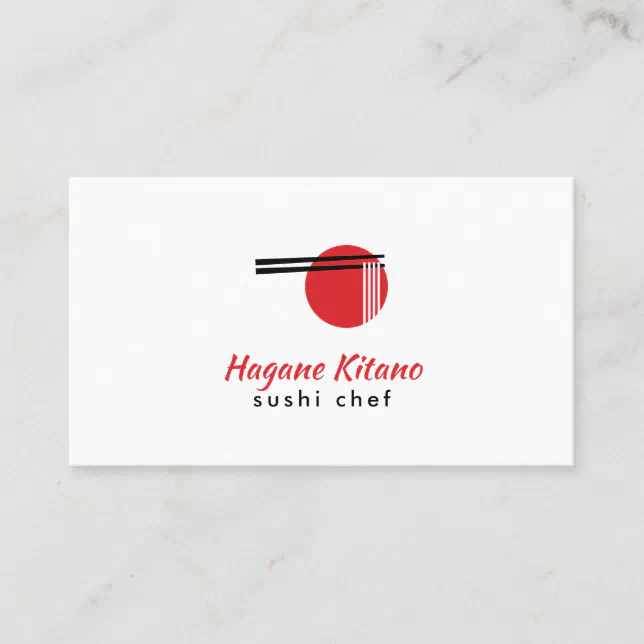 Modern Ramen Japanese restaurant Sushi chef Business Card | Zazzle