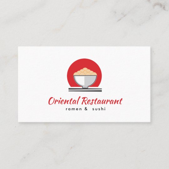 Modern Ramen Noodle Japanese restaurant Sushi chef Business Card ...