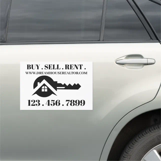 Modern Real Estate Agent Promotion Marketing Car Magnet | Zazzle