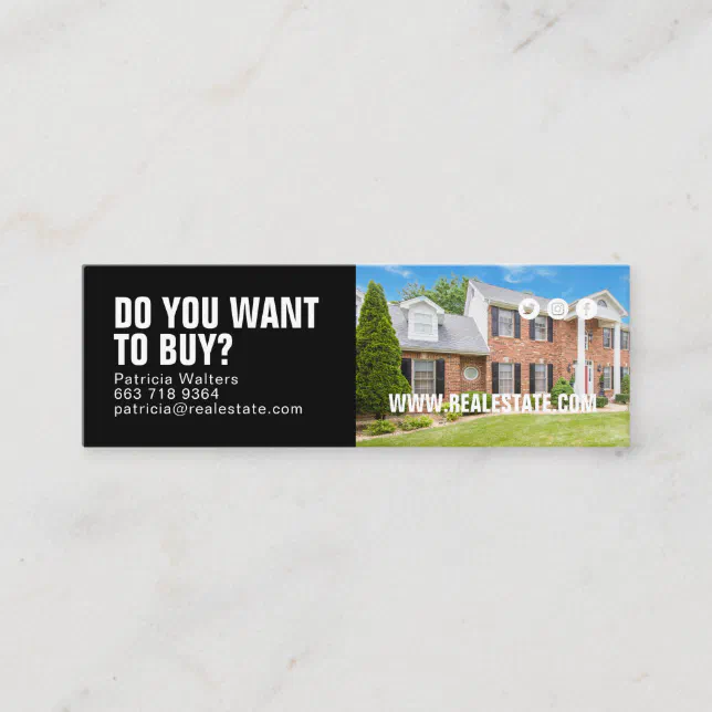 Modern real estate home photo professional realtor mini business card ...