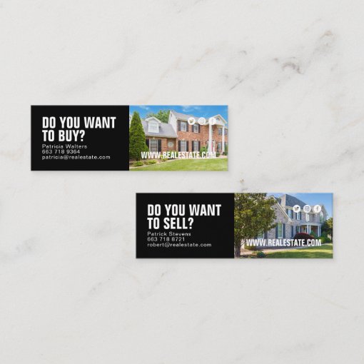 Modern real estate home photo professional realtor mini business card ...