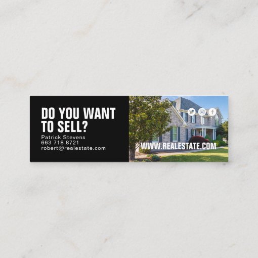 Modern real estate home photo professional realtor mini business card ...