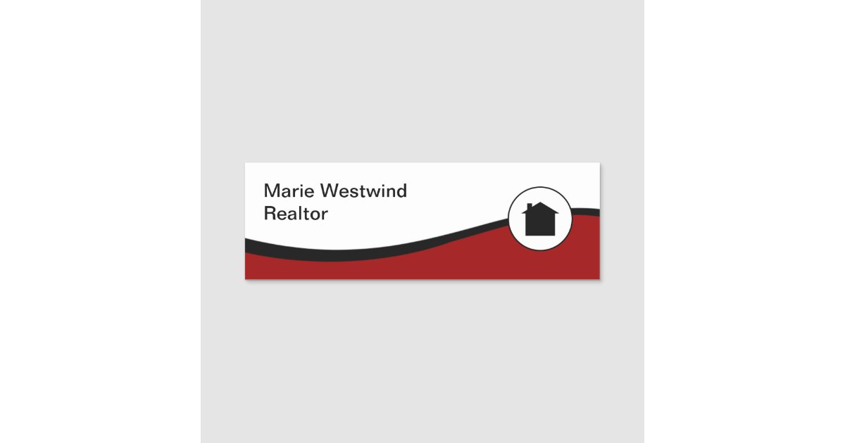 Modern Real Estate Logo Realtor Theme Name Tag | Zazzle