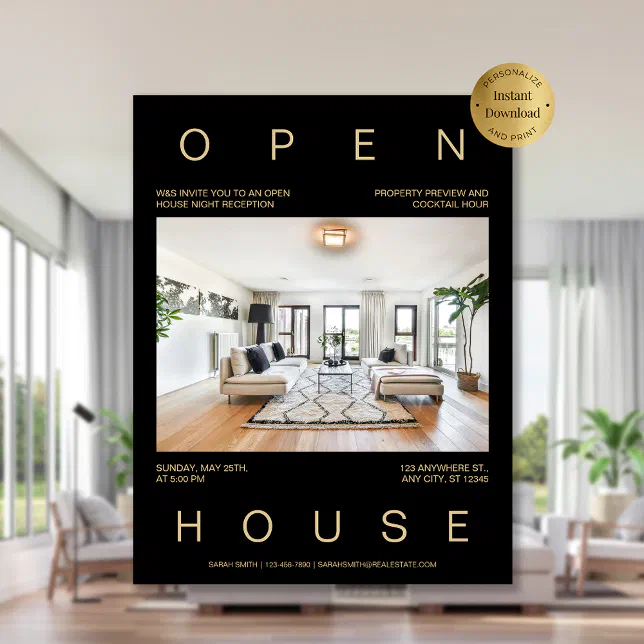 Modern Real Estate Open House Invitation Template Flyer | Zazzle
