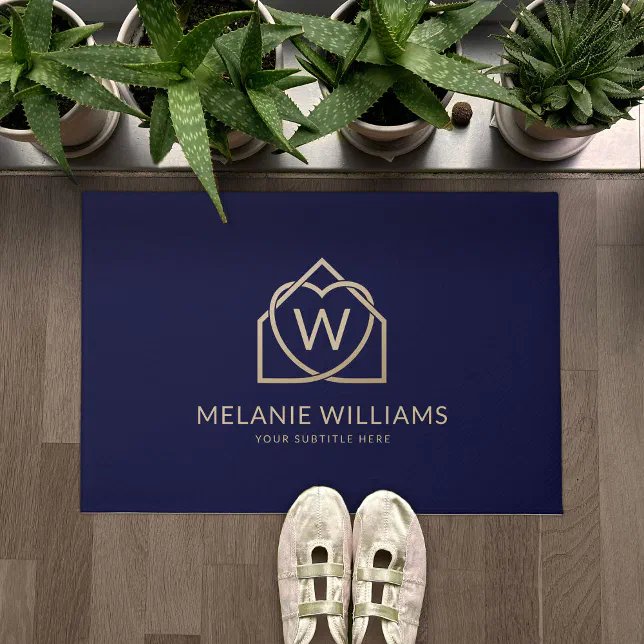 Modern Real Estate Promotional Realtor Logo Doormat | Zazzle