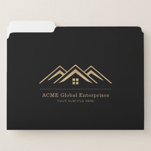 Modern Real Estate Promotional Realtor Logo File Folder | Zazzle