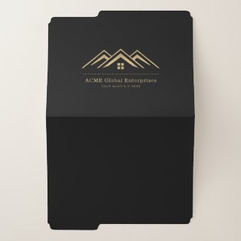 Modern Real Estate Promotional Realtor Logo File Folder | Zazzle