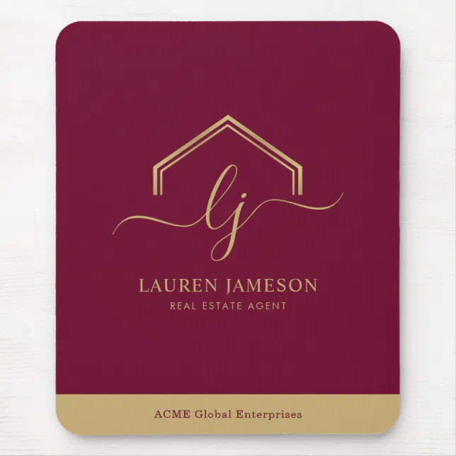 Modern Real Estate Promotional Realtor Logo Mouse Pad | Zazzle