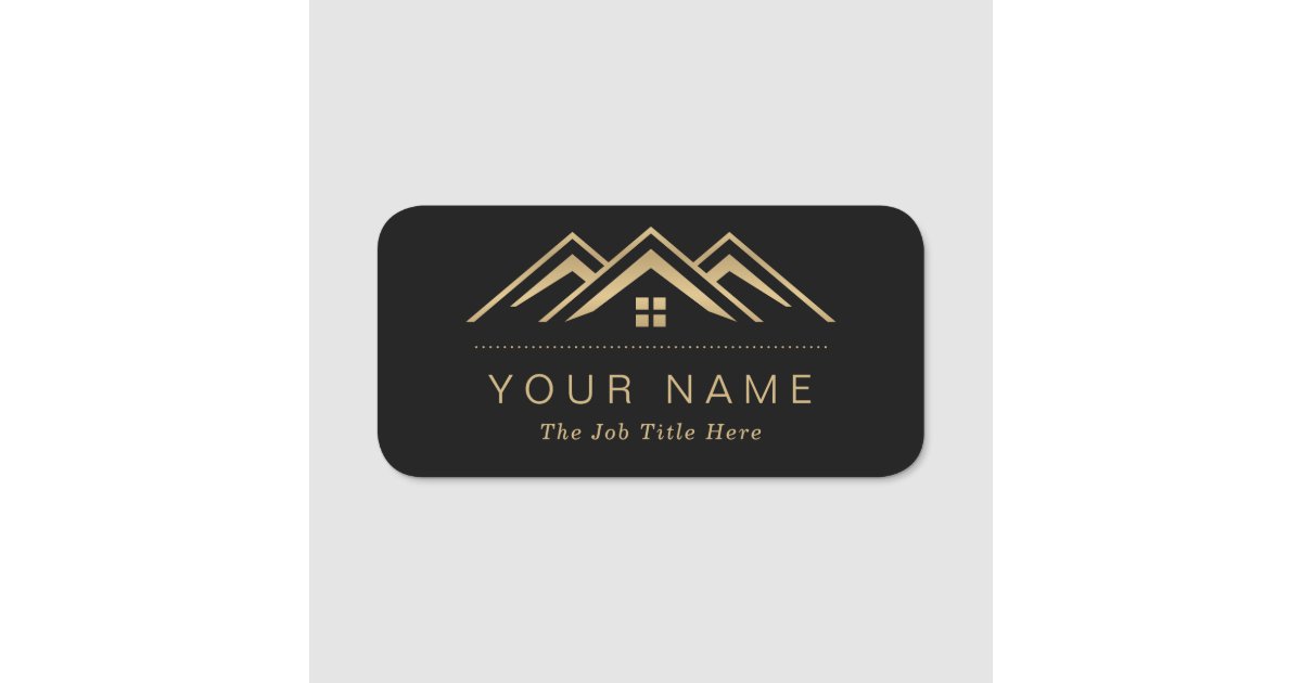 Modern Real Estate Promotional Realtor Logo Name Tag | Zazzle
