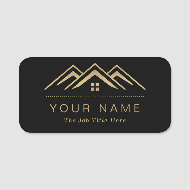 Modern Real Estate Promotional Realtor Logo Name Tag | Zazzle