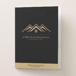Modern Real Estate Promotional Realtor Logo Pocket Folder | Zazzle