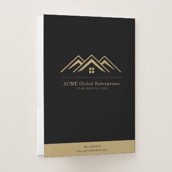 Modern Real Estate Promotional Realtor Logo Pocket Folder | Zazzle