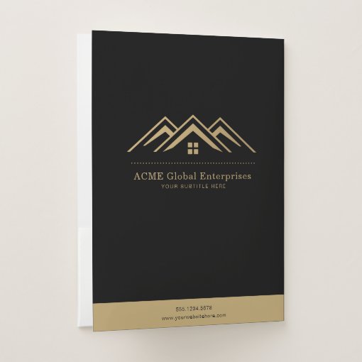 Modern Real Estate Promotional Realtor Logo Pocket Folder | Zazzle