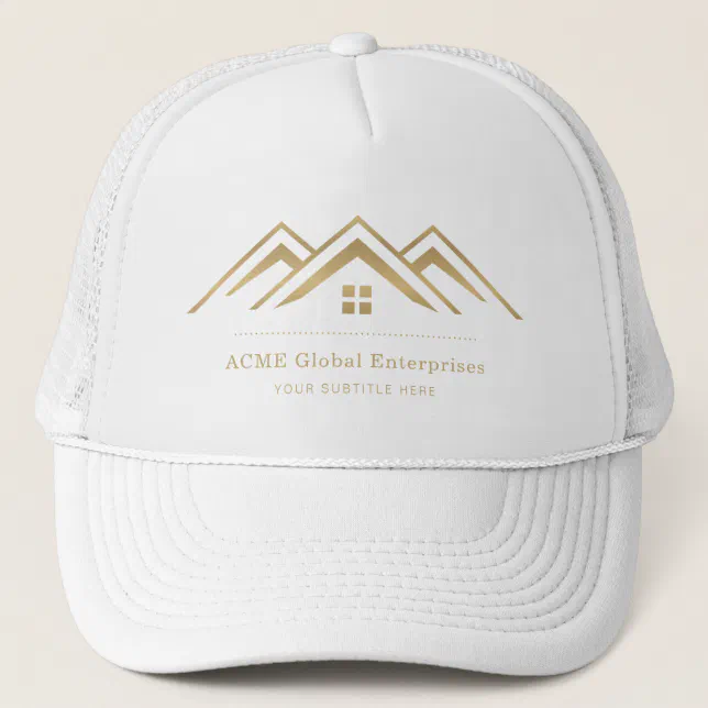Modern Real Estate Promotional Realtor Logo Trucker Hat | Zazzle