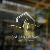 Modern Real Estate Promotional Realtor Logo Window Cling | Zazzle