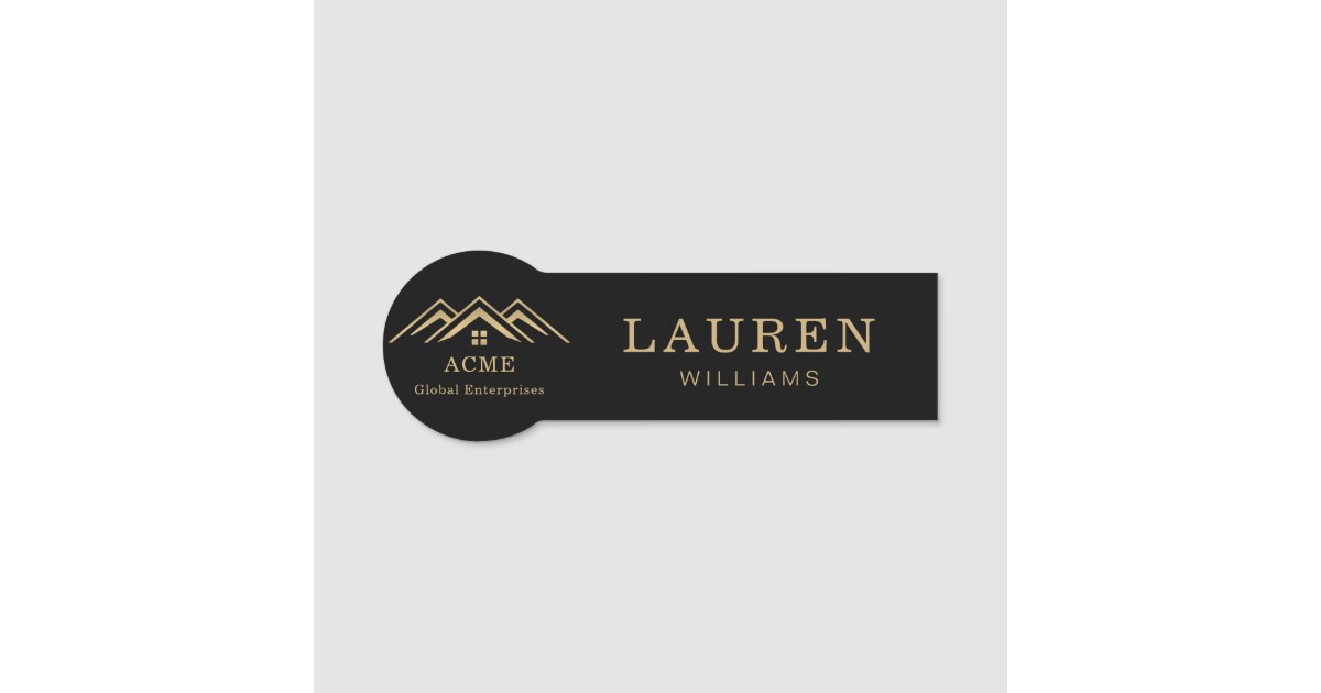 Modern Real Estate Promotional Realtor Name Tag | Zazzle