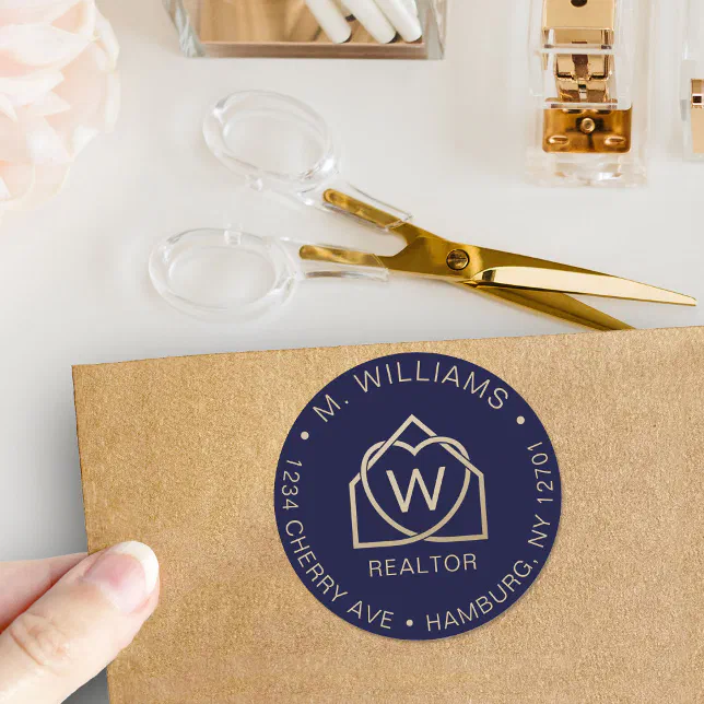 Modern Real Estate Promotional Realtor Your Logo Classic Round Sticker ...