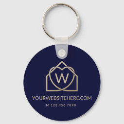 Modern Real Estate Promotional Realtor Your Logo Keychain | Zazzle