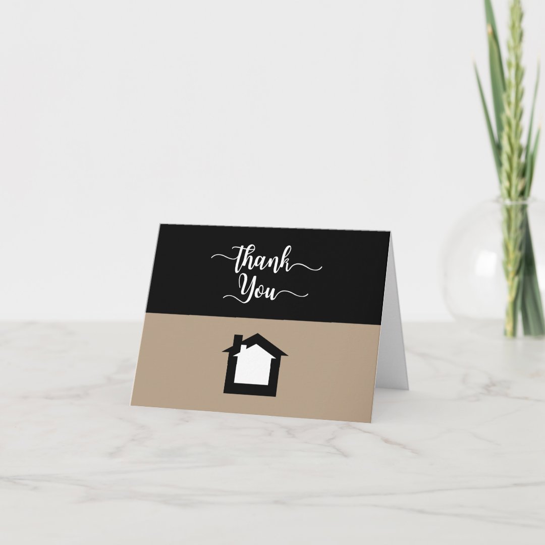 Modern Real Estate Thank You Cards | Zazzle