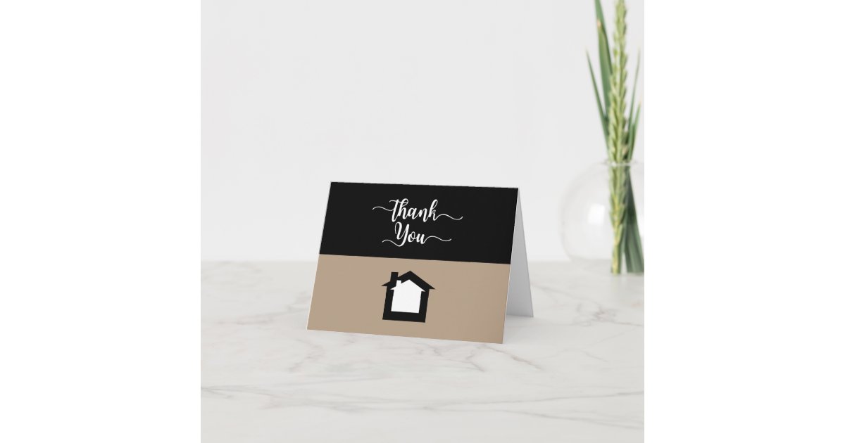 Modern Real Estate Thank You Cards | Zazzle