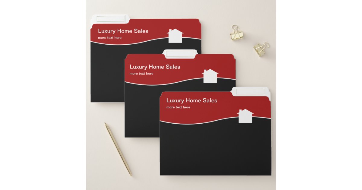 Modern Real Estate Theme File Folder | Zazzle