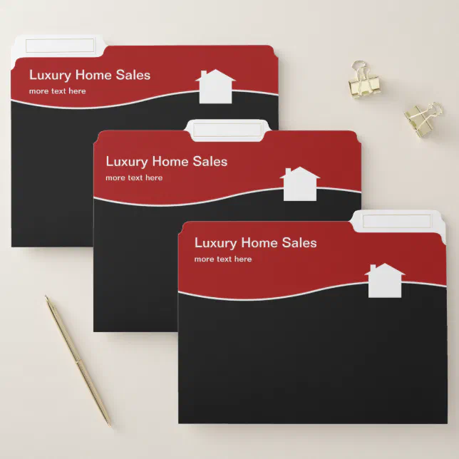 Modern Real Estate Theme File Folder | Zazzle