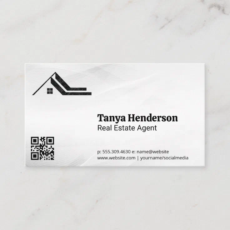 Modern Realtor Logo | QR Code Business Card | Zazzle