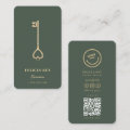 Modern Realtor Real Estate Agent Dark Green Logo Business Card | Zazzle