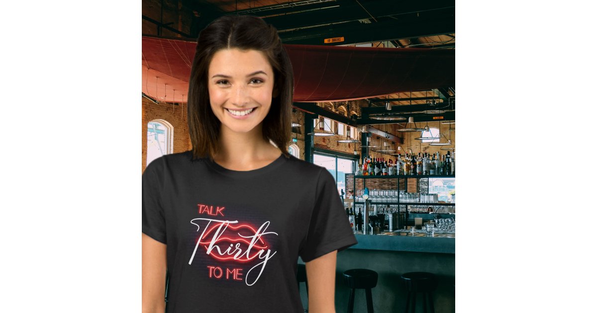 Modern Red 30th Birthday Party T-Shirt | Zazzle