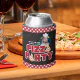 Modern Red And Black Pizza Party Kids Birthday Seltzer Can Cooler | Zazzle