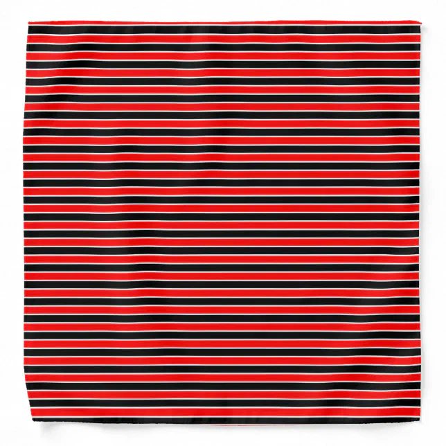 Modern Red and Black Stripes Bandana | Zazzle