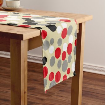 Modern Red and Black Table Runner | Zazzle