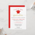 Modern Red and Gold Graduation Party Invitation | Zazzle