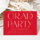 Modern Red and Gold Typography Graduation Party Foil Invitation | Zazzle