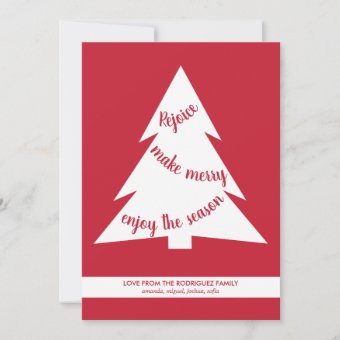 Modern Red and White Christmas Tree Holiday Script | Zazzle
