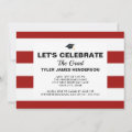 Modern Red and White Graduation Photo Party Invite | Zazzle