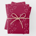 Modern Red and White Hearts Valentine's Day Kisses Wrapping Paper ...