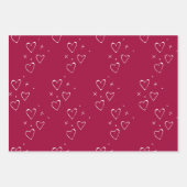 Modern Red and White Hearts Valentine's Day Kisses Wrapping Paper ...