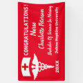 Modern Red and White Nurse Graduation Party Banner | Zazzle
