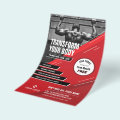 Modern Red & Black Logo Sports Photo Gym Marketing Flyer | Zazzle