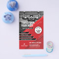 Modern Red & Black Logo Sports Photo Gym Marketing Flyer | Zazzle