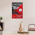 Modern Red & Black Logo Sports Photo Gym Marketing Poster | Zazzle