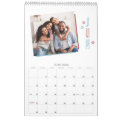 Modern Red & Blue Hand-drawn Stars Family Photo Calendar | Zazzle