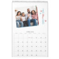 Modern Red & Blue Hand-drawn Stars Family Photo Calendar | Zazzle