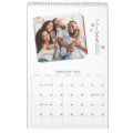 Modern Red & Blue Hand-drawn Stars Family Photo Calendar | Zazzle