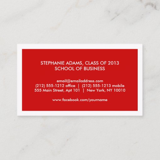 MODERN RED BUSINESS CARD FOR COLLEGE STUDENTS | Zazzle