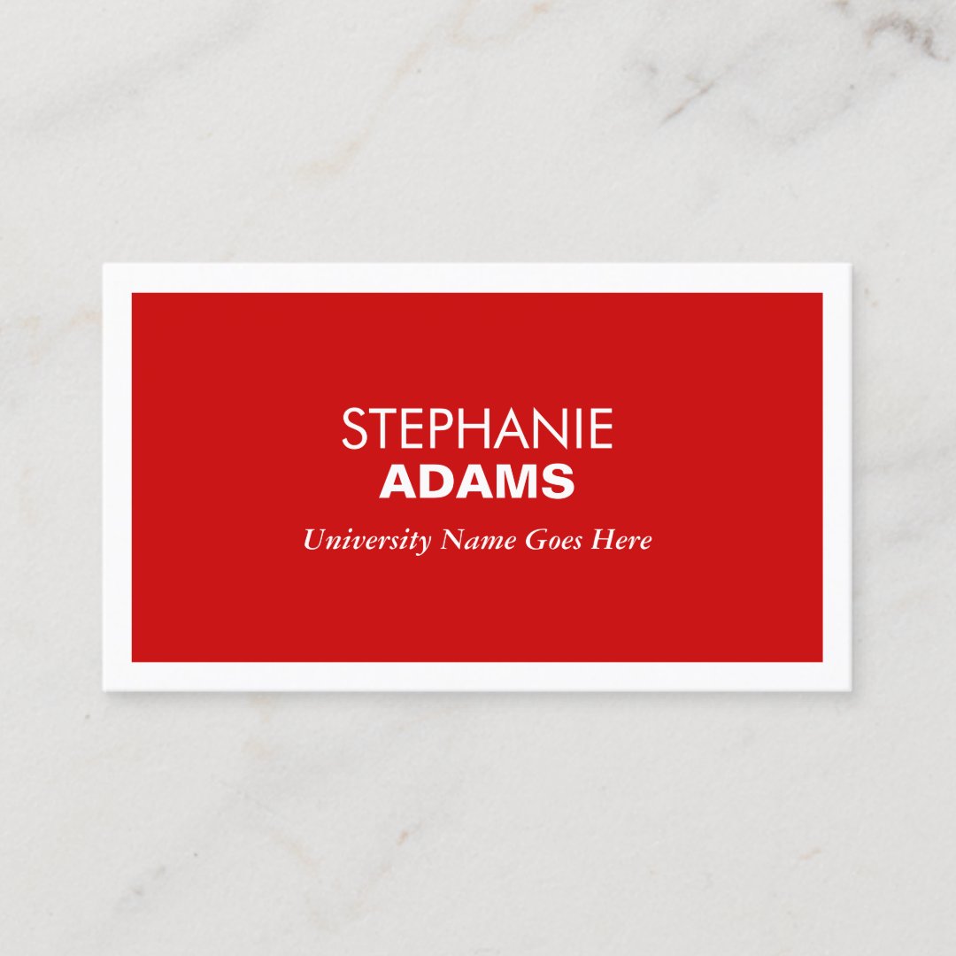 MODERN RED BUSINESS CARD FOR COLLEGE STUDENTS | Zazzle