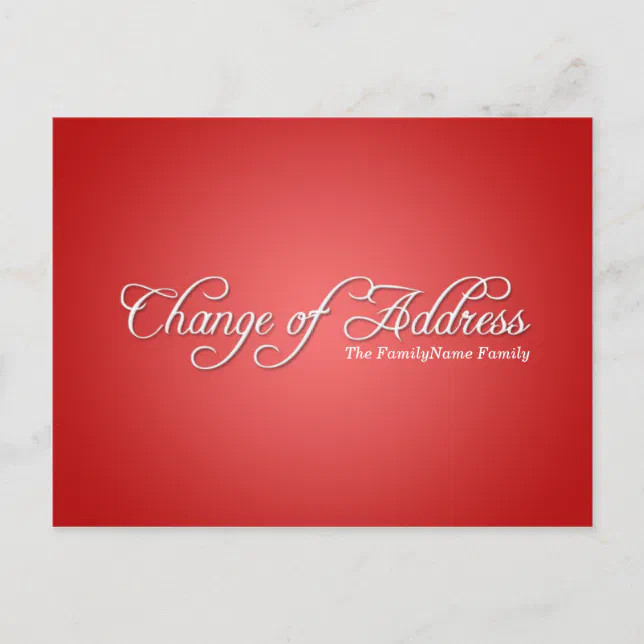 Modern Red Change of Address Postcard | Zazzle
